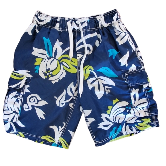 Kanu Surf | Swim | Kanu Surf Blue Hawaiian Floral Swim Trunks Size L ...